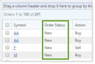 Order Status in Advisor OMS