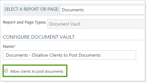Allow or Prevent Clients From Uploading Document Vault Files