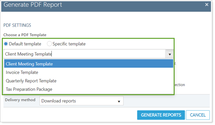 Assign Default Templates Using PDF Template Types