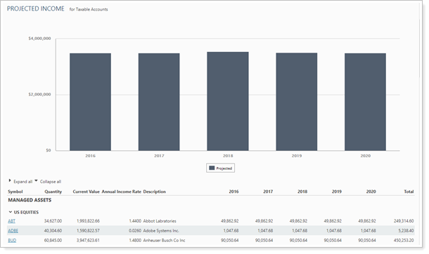 Projected Income Report