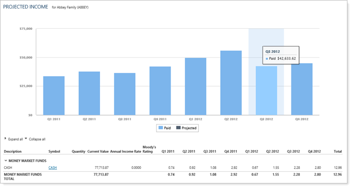 Projected Income Report