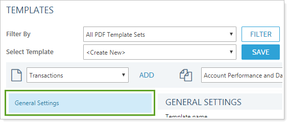 General Settings for PDF Templates
