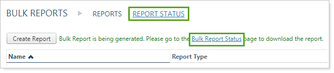 Bulk Report Status