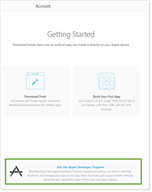 Create a Developer Account for the Mobile App